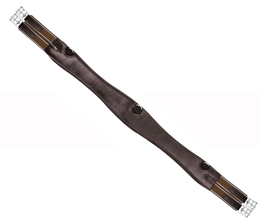 Passier Ledersattelgurt geschweift lang Elastik - schwarz, 155 | Horse Shop