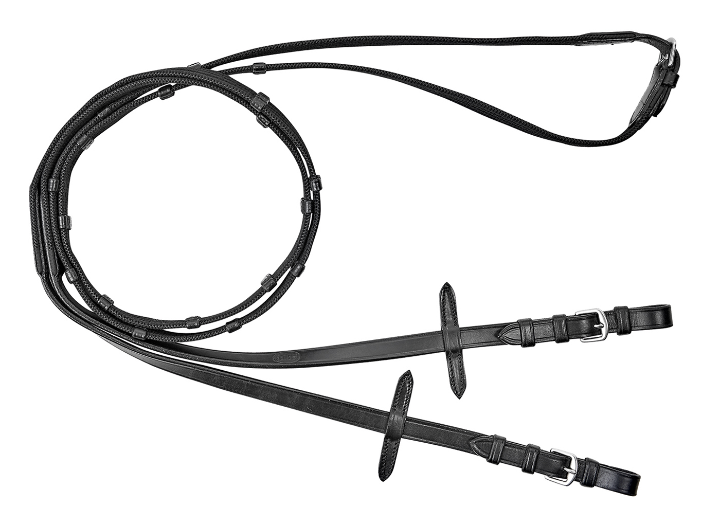 Busse Zügel GURT-SOLIBEL, extra lang - 155, schwarz/Edelstahl | Horse Shop